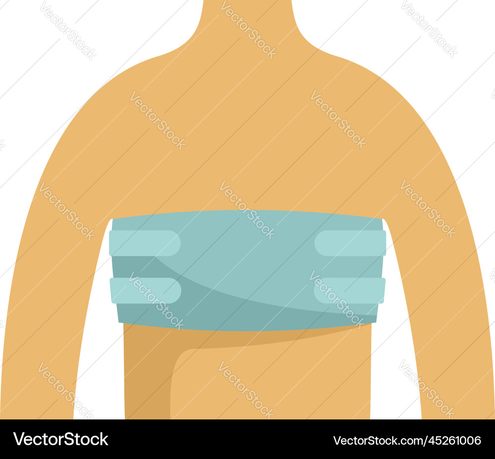 Damage lungs icon flat injury bandage Royalty Free Vector