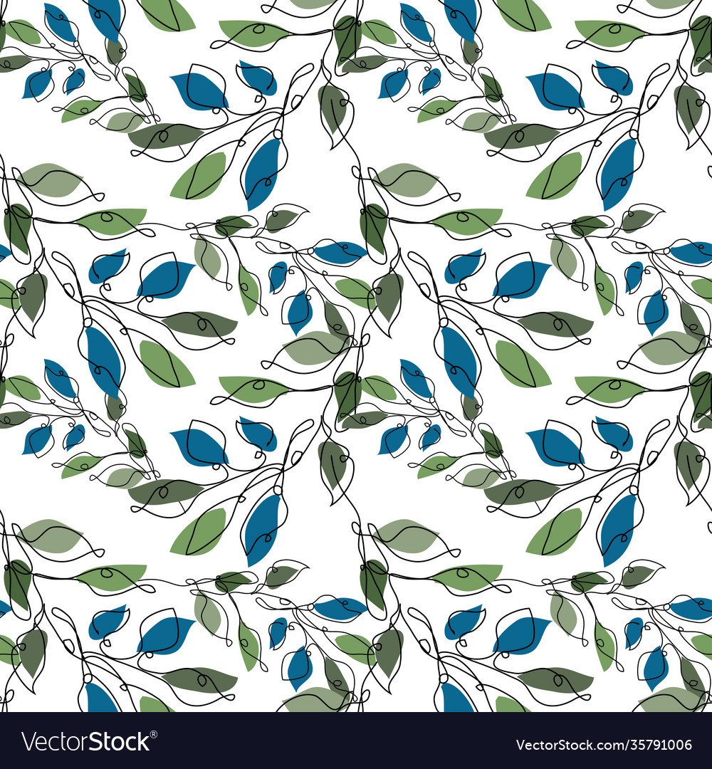 Floral seamless pattern line art Royalty Free Vector Image Floral seamless pattern line art Royalty Free Vector Image