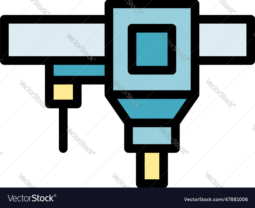 Industry cnc machine icon flat Royalty Free Vector Image
