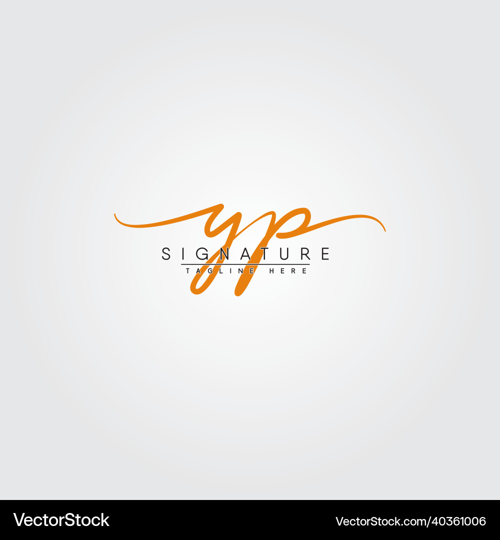 Initial letter yp logo - handwritten signature Vector Image