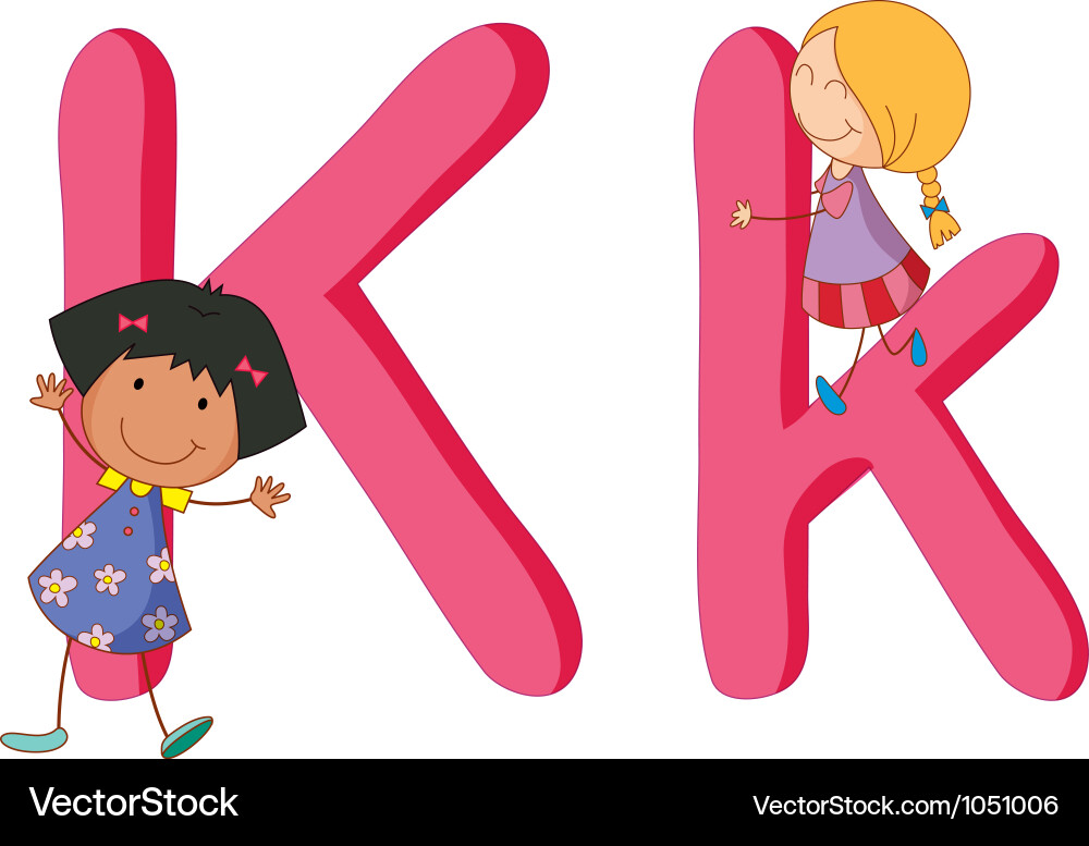 Kids in the letters series Royalty Free Vector Image