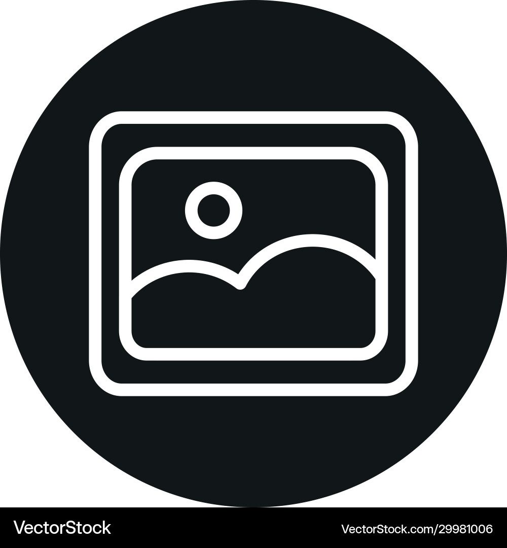 Landscape picture line block style icon Royalty Free Vector