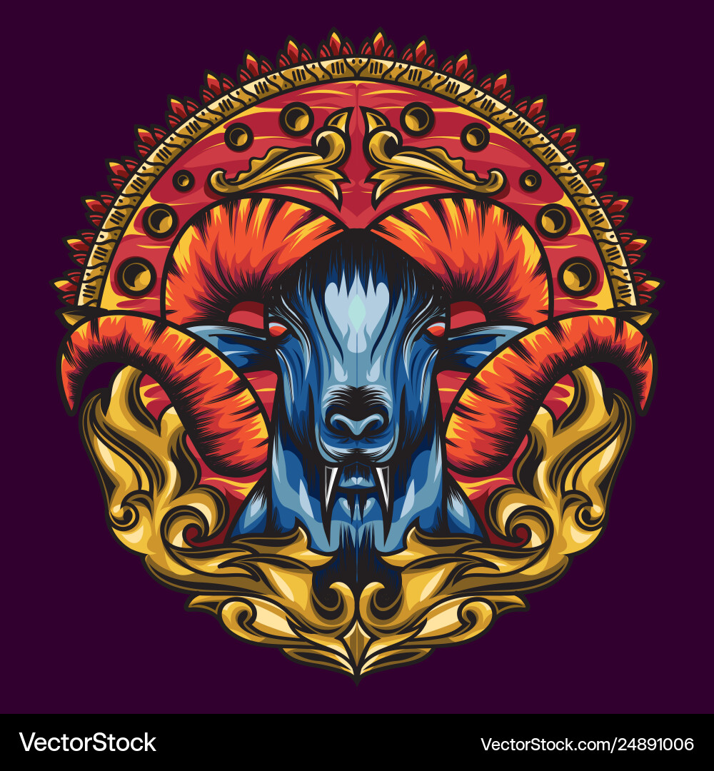 Mythology goat sacred geometry with a beautiful Vector Image