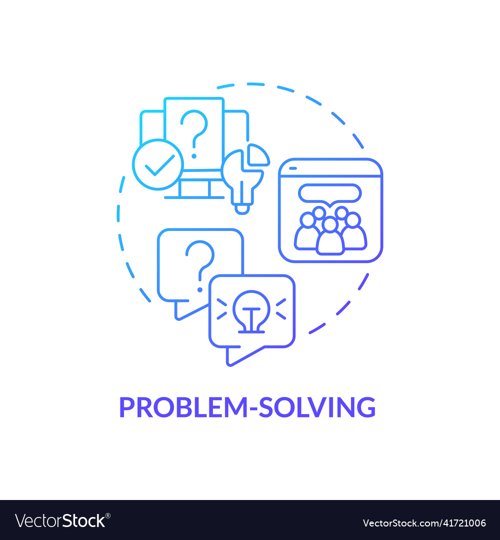 Problem solving blue gradient concept icon Vector Image