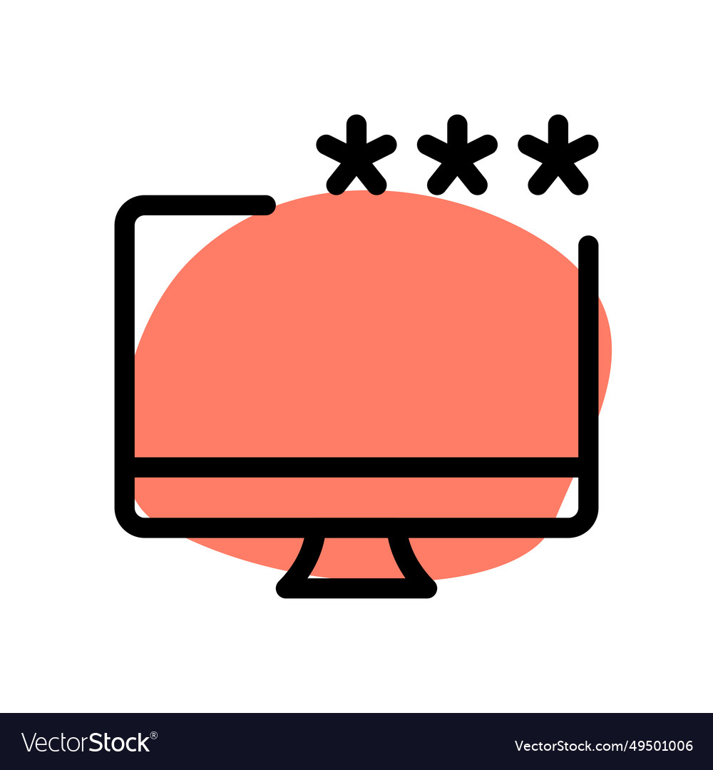 Required code for accessing desktop or account Vector Image