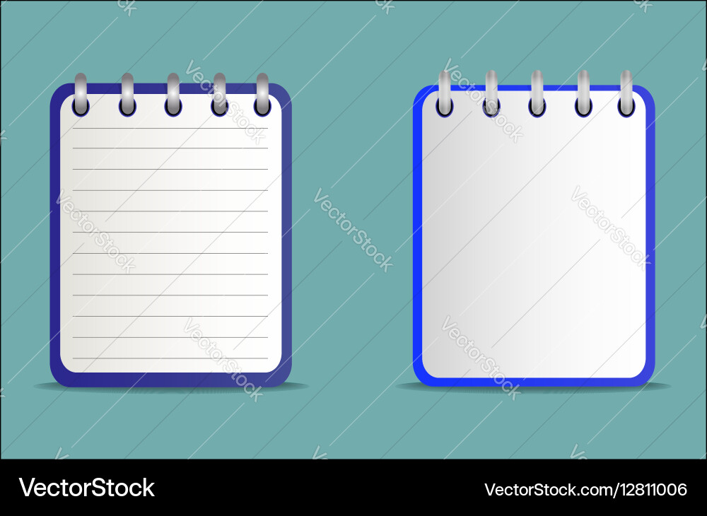 Set of notepads is blue in two variants Royalty Free Vector