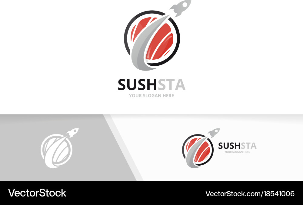 Sushi and rocket logo combination japanese Vector Image