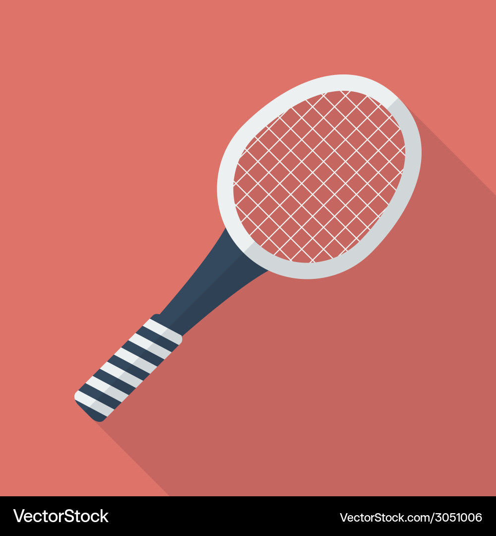 Tennis racket icon modern flat style with a long Vector Image