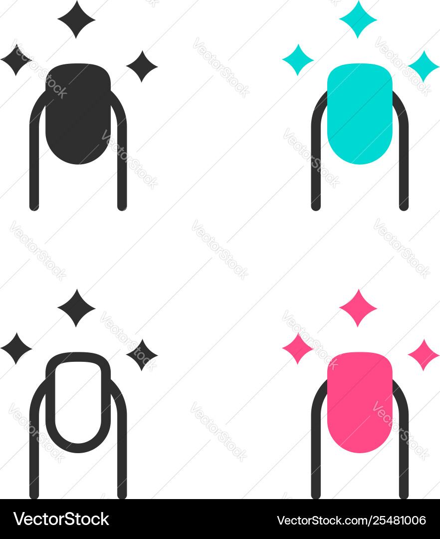 Woman long nail with manicure Royalty Free Vector Image