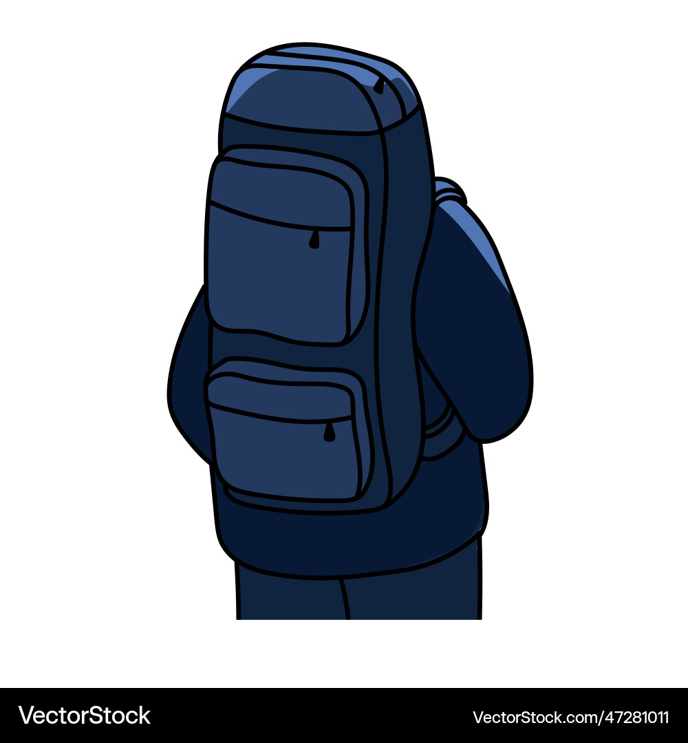 Backpacker at night back rear view tourist Vector Image