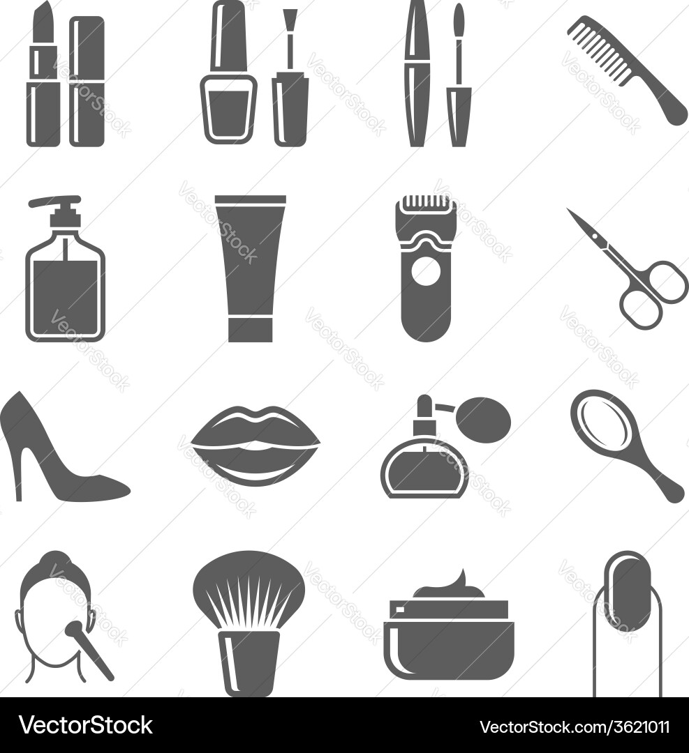 Beauty and makeup icons Royalty Free Vector Image