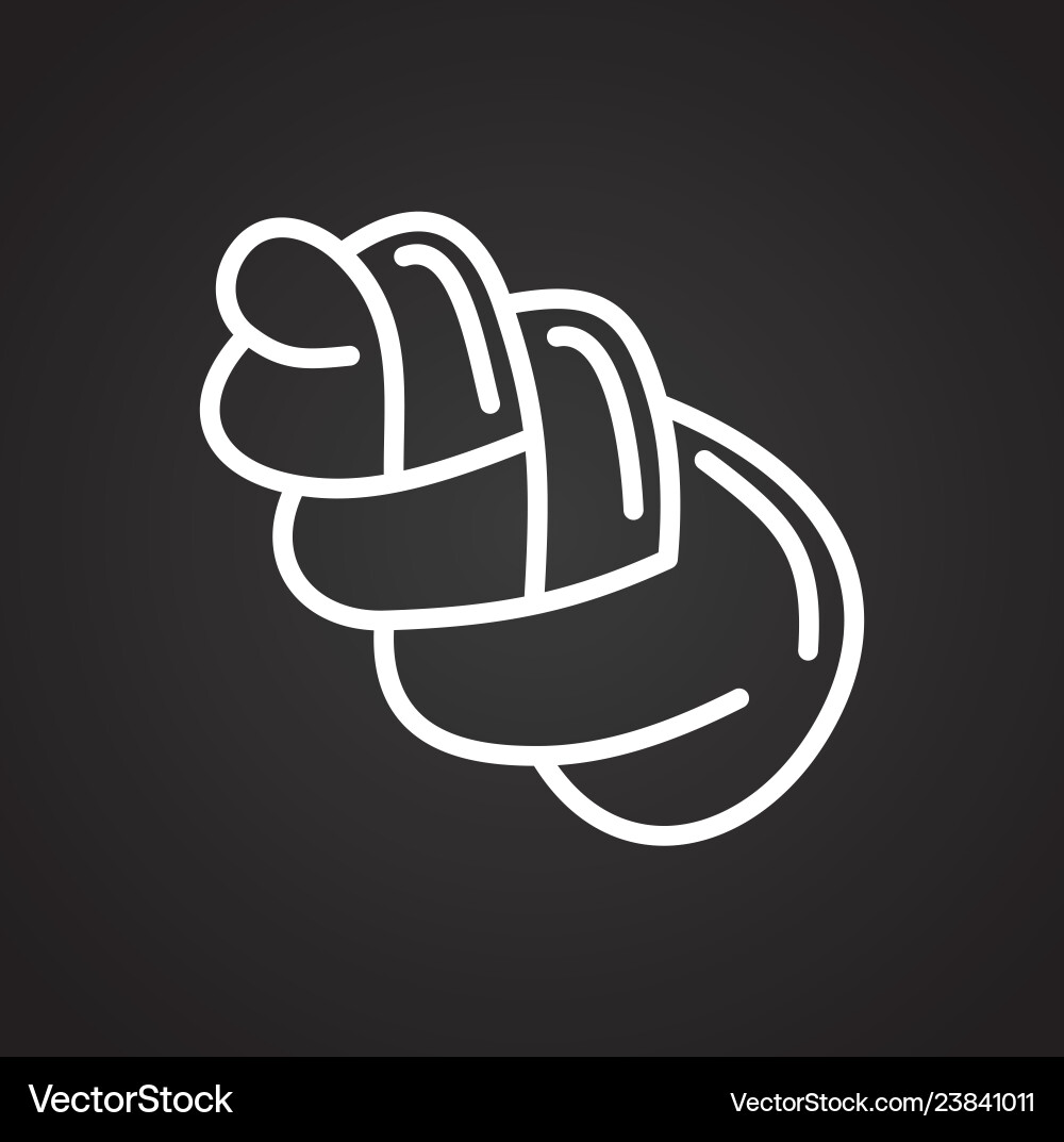 Bun outline icon black background for graphic Vector Image