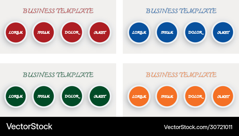 Business concepts set infographic templates Vector Image