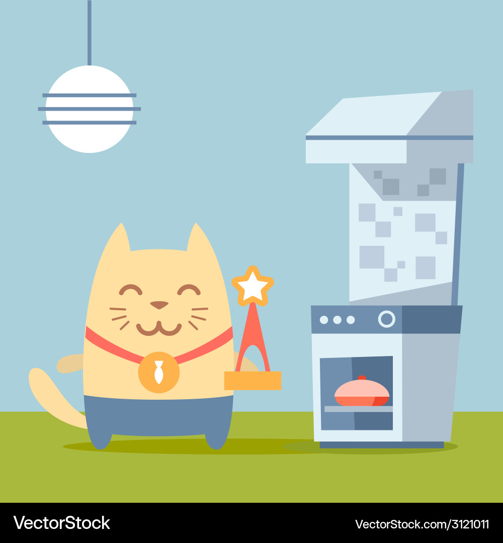 Character winner with a medal colorful flat Vector Image