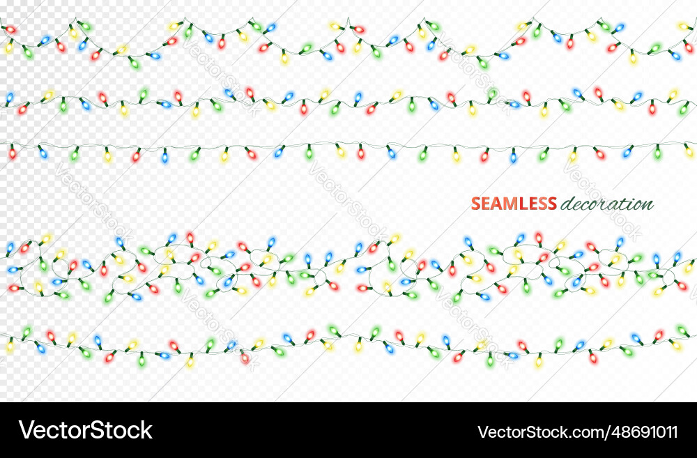 Chirstmas lights seamless decoration Royalty Free Vector