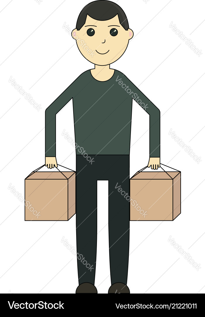 Delivery man cartoon character Royalty Free Vector Image