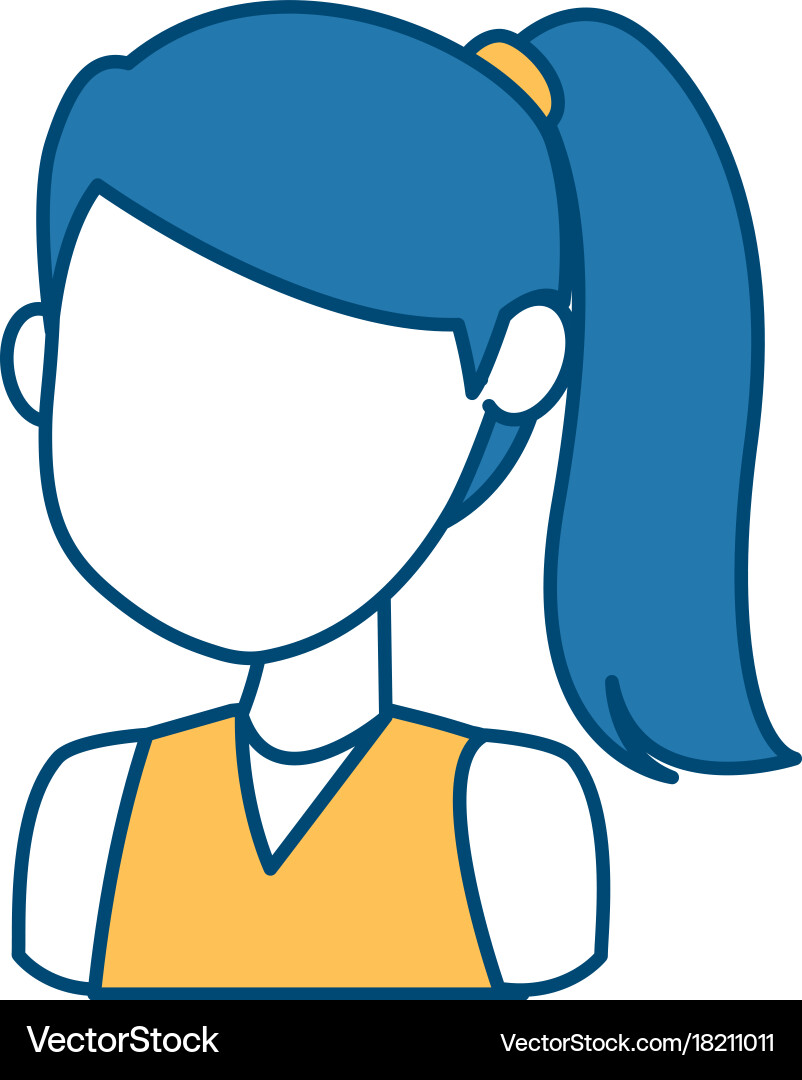 Girl faceless cartoon Royalty Free Vector Image