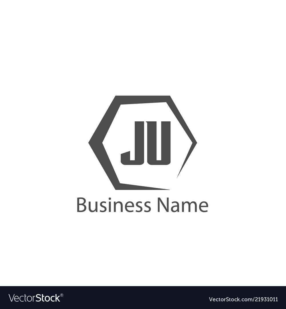 Initial letter ju logo template design Royalty Free Vector