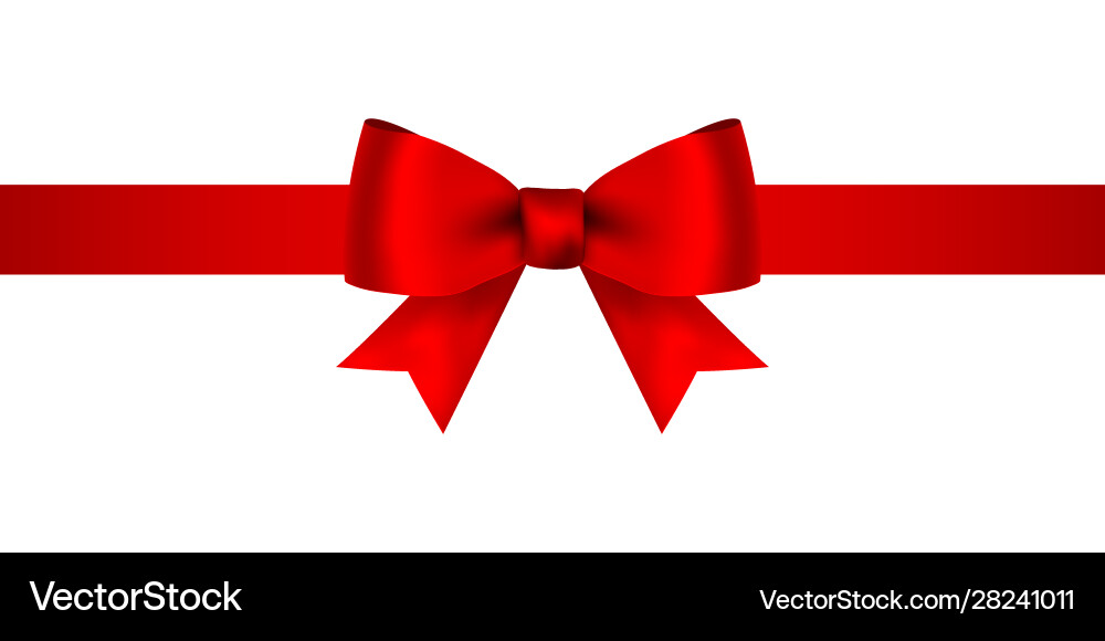 Red bow for gift and greeting card isolated Vector Image