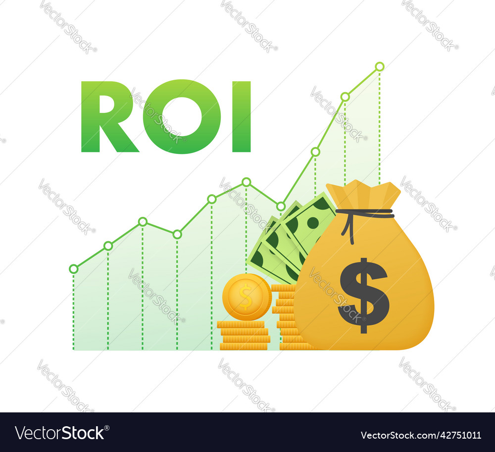 Roi concept design with elements return Royalty Free Vector