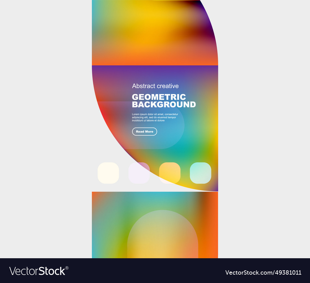 Round triangle and square composition Royalty Free Vector