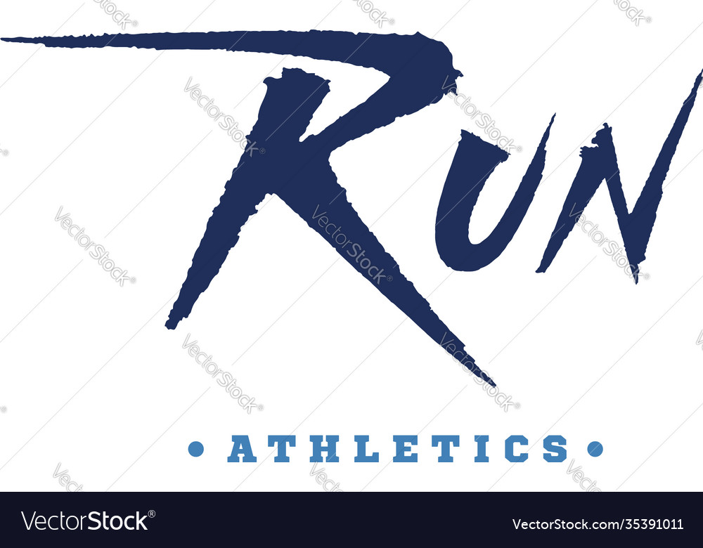 Run text Royalty Free Vector Image - VectorStock