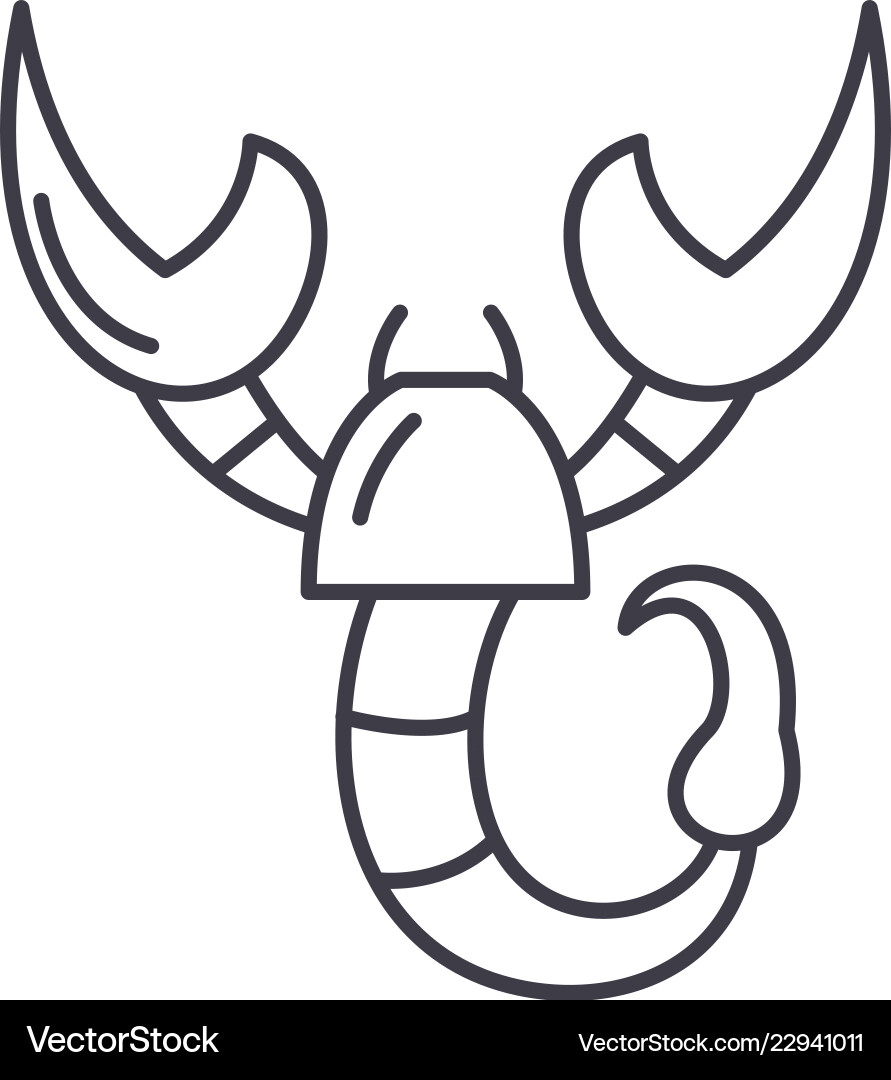 Scorpio zodiac sign line icon concept Royalty Free Vector