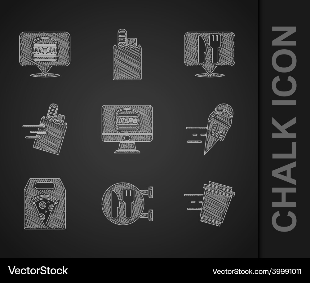 Set online ordering and delivery cafe restaurant Vector Image