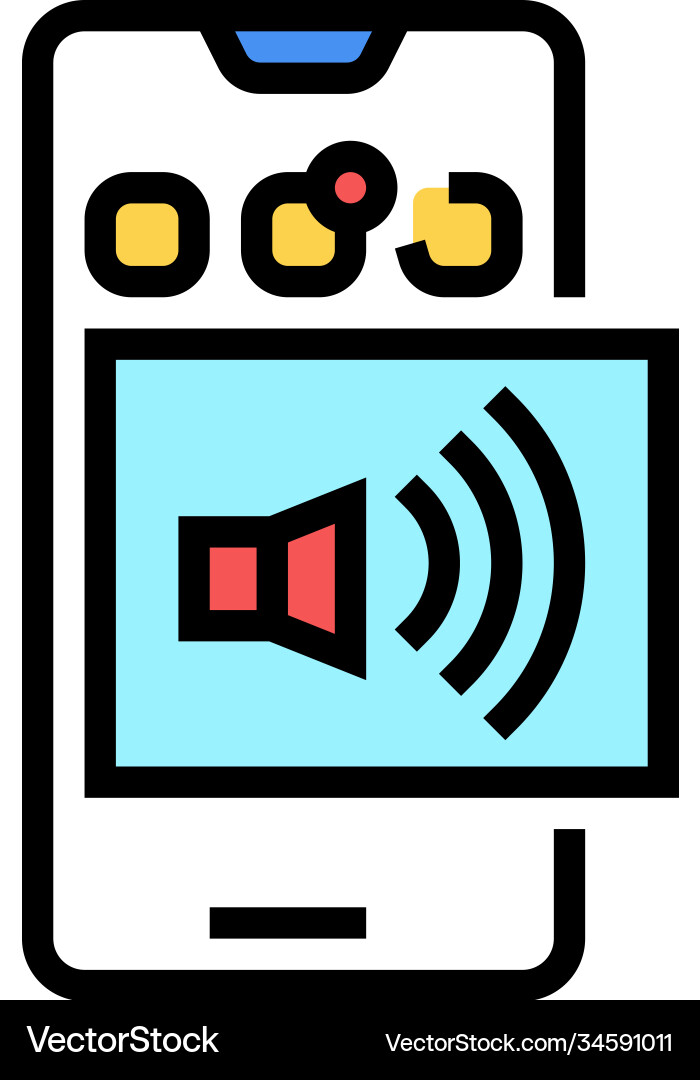 Sound on phone color icon Royalty Free Vector Image