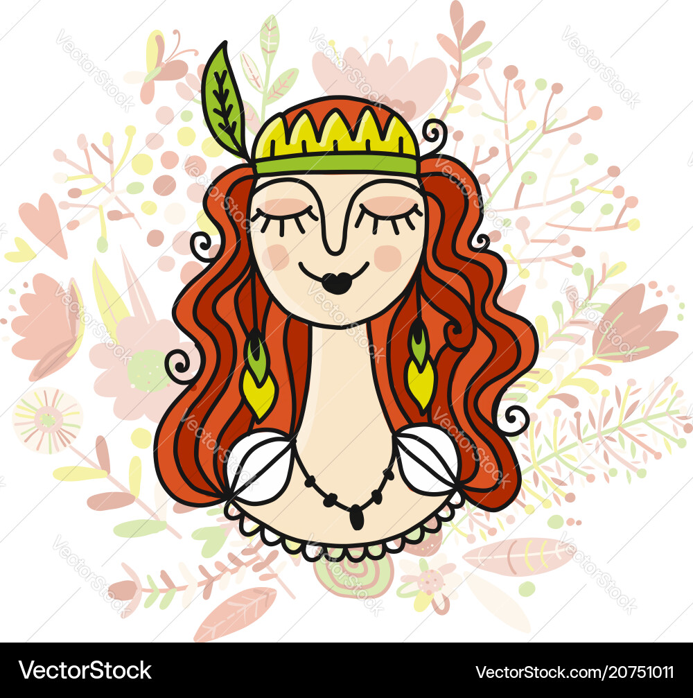 Spring girl sketch for your design Royalty Free Vector Image