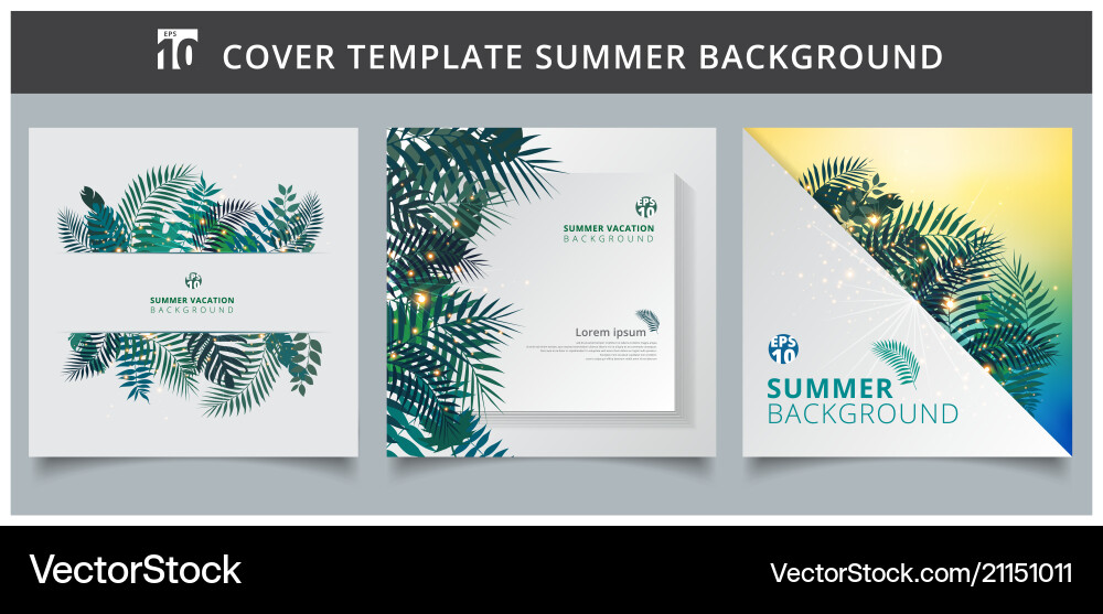 Template brochure cover summer tropical Royalty Free Vector