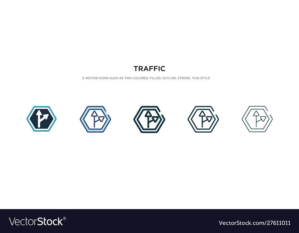 Traffic icon in different style two colored Vector Image