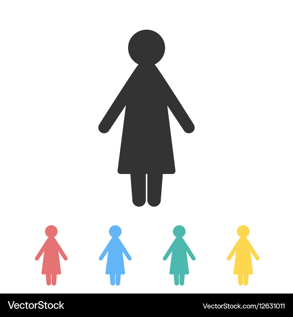 Woman icon in different colors image Royalty Free Vector