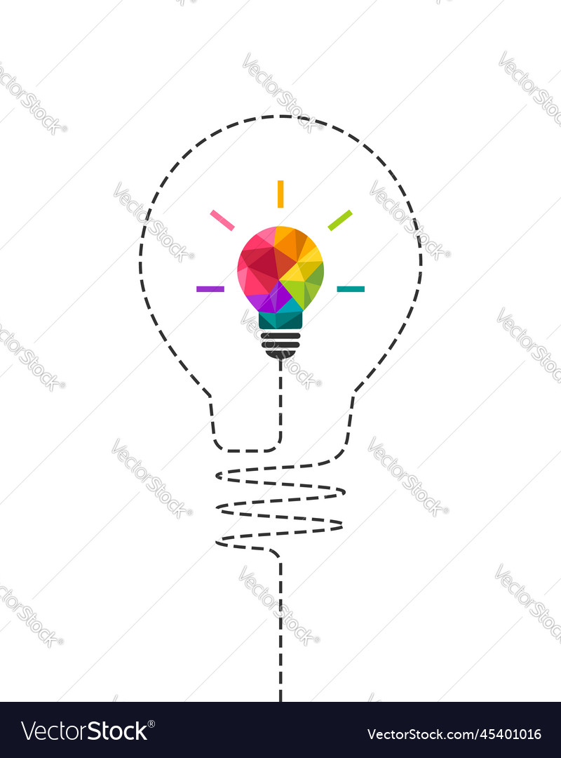Big idea concept with colorful light bulb Vector Image