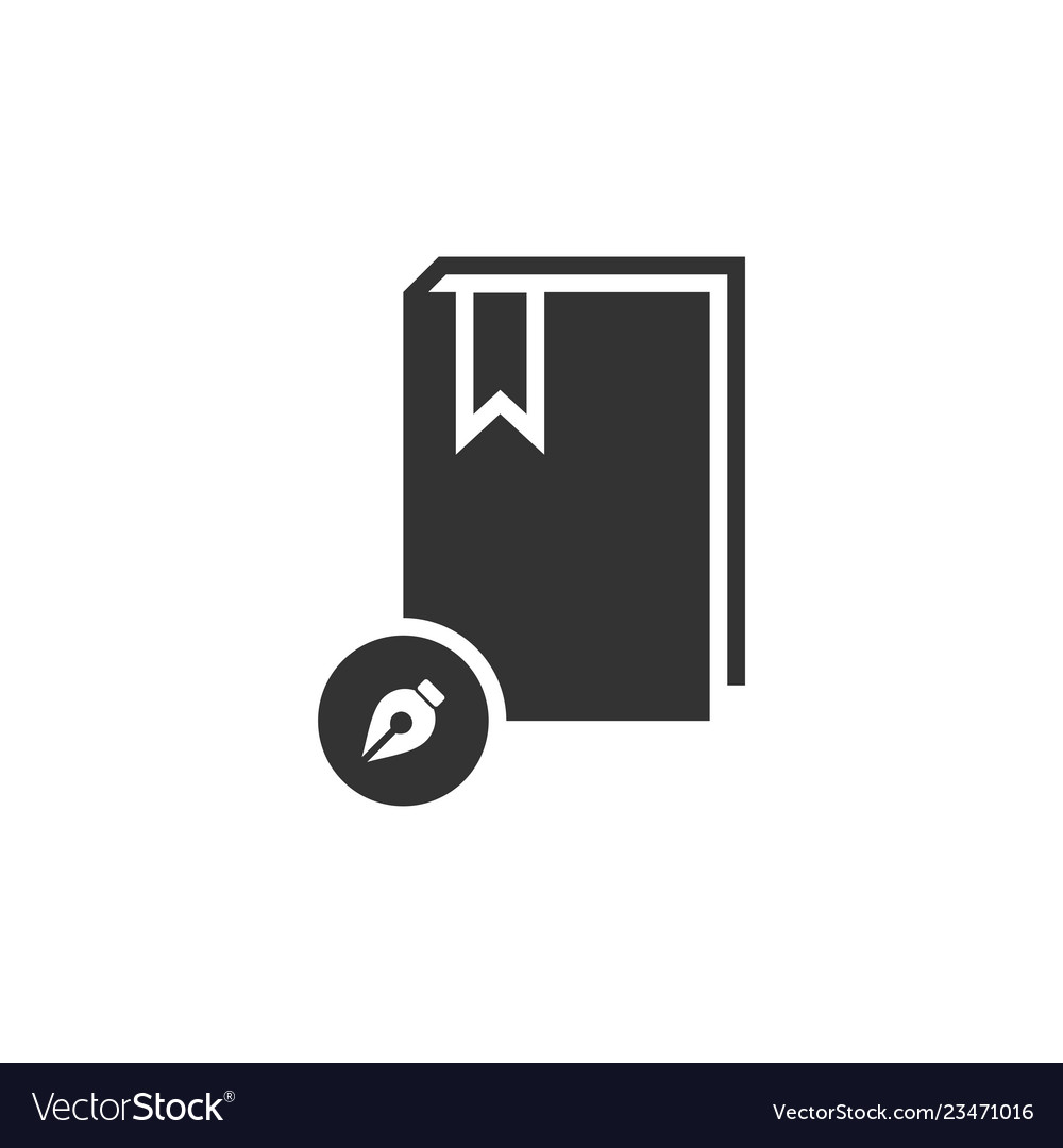 Book write icon flat Royalty Free Vector Image