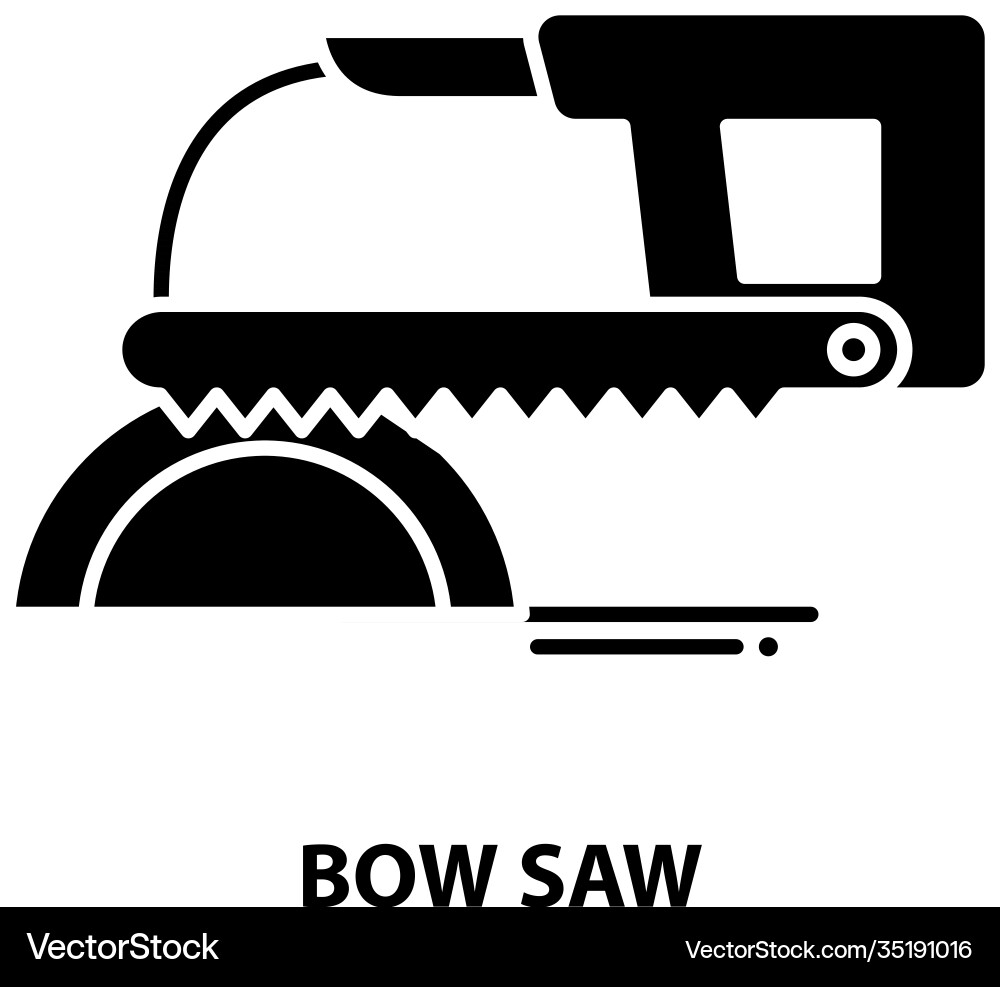 Bow saw icon black sign with editable Royalty Free Vector