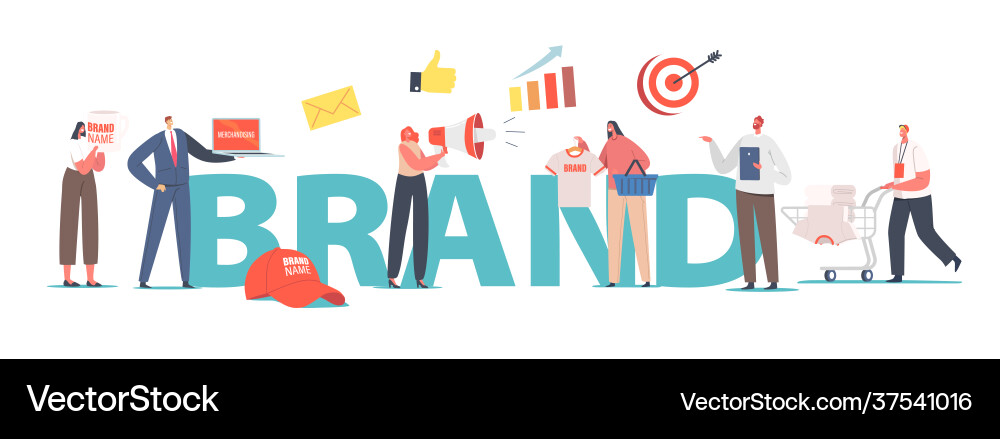 Brand concept customer character buy branded Vector Image