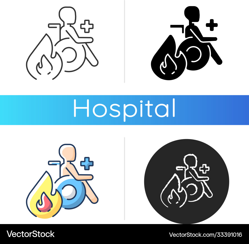 Burn center icon Royalty Free Vector Image - VectorStock