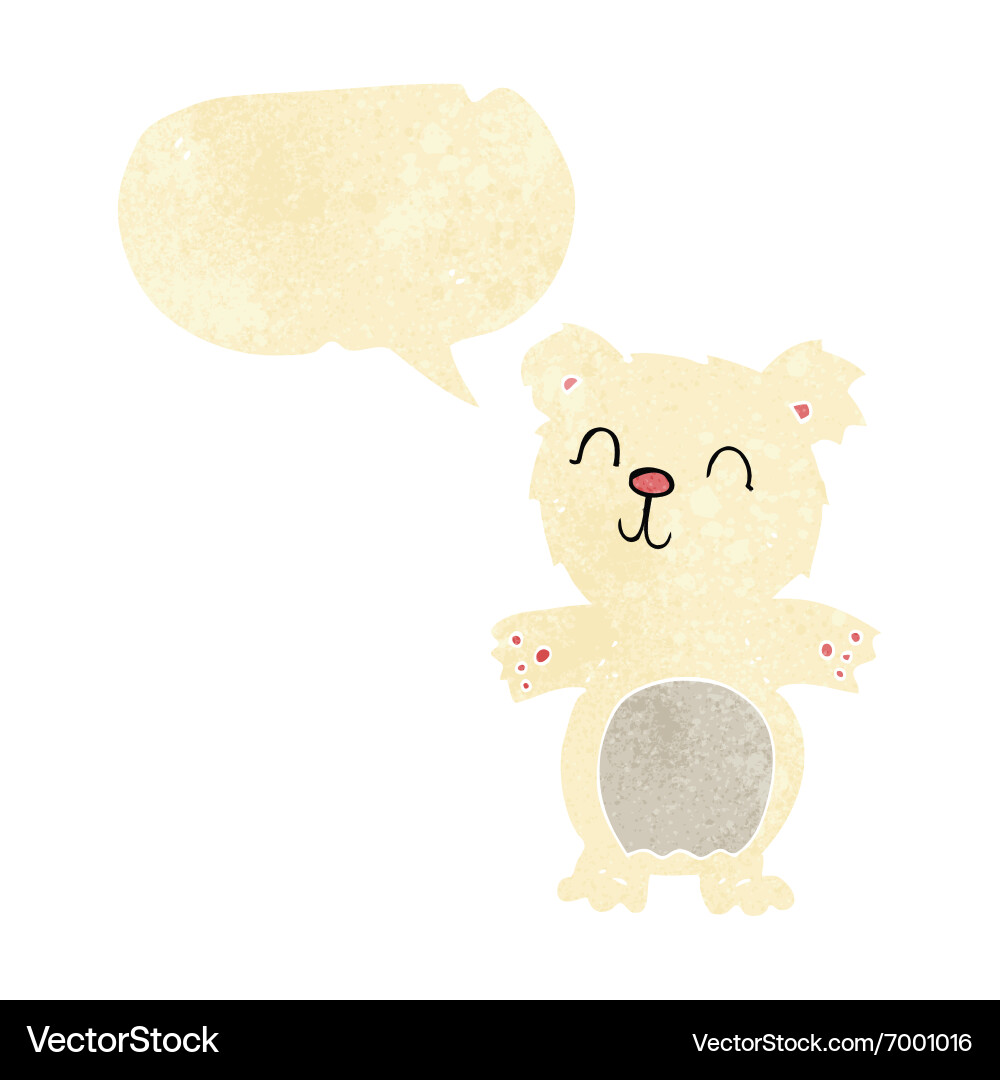 Cartoon cute polar bear cub with speech bubble Vector Image