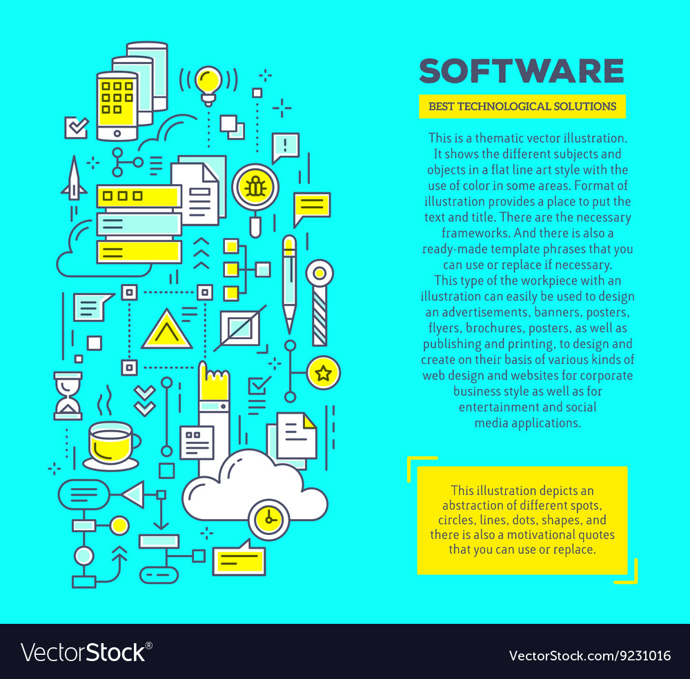 Creative concept of application software wit Vector Image