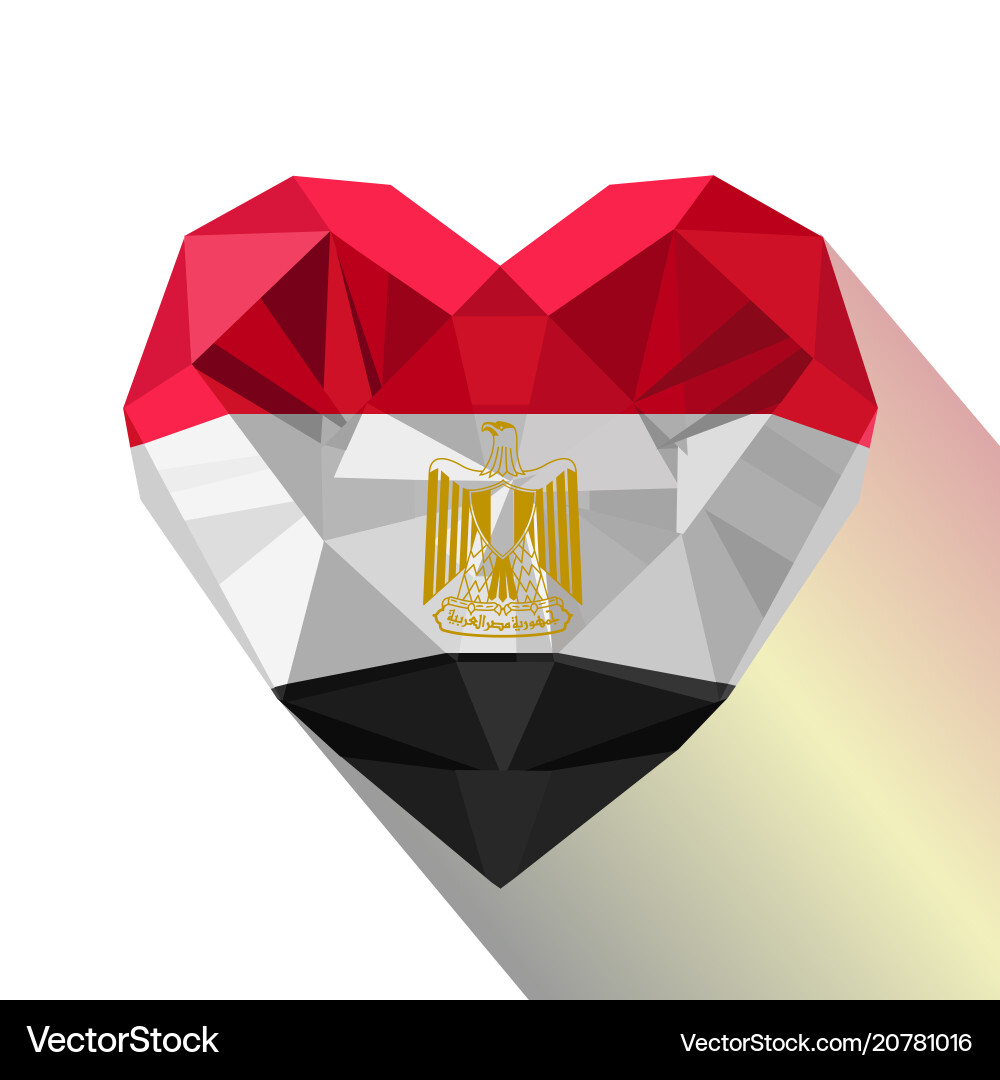 Egyptian heart flag egypt Royalty Free Vector Image