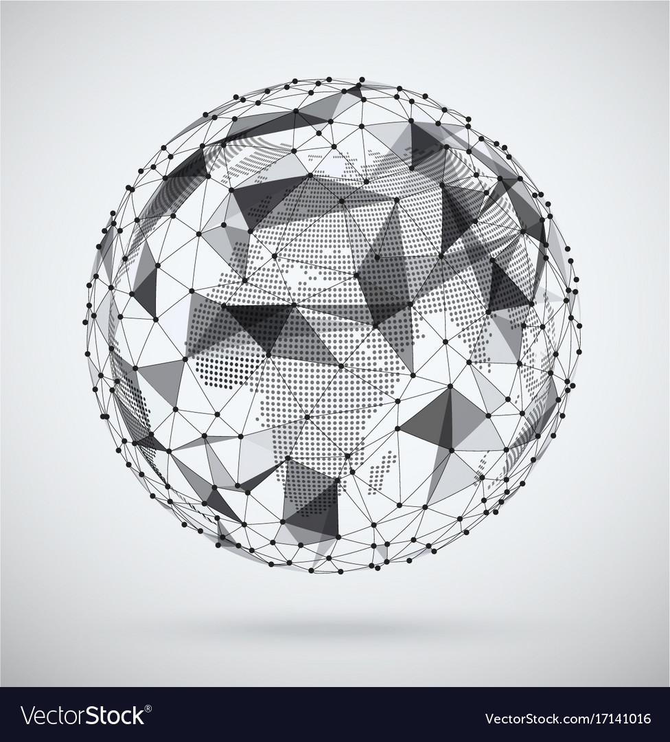 Global network sphere with a pixel map inside Vector Image Global network sphere with a pixel map inside Vector Image