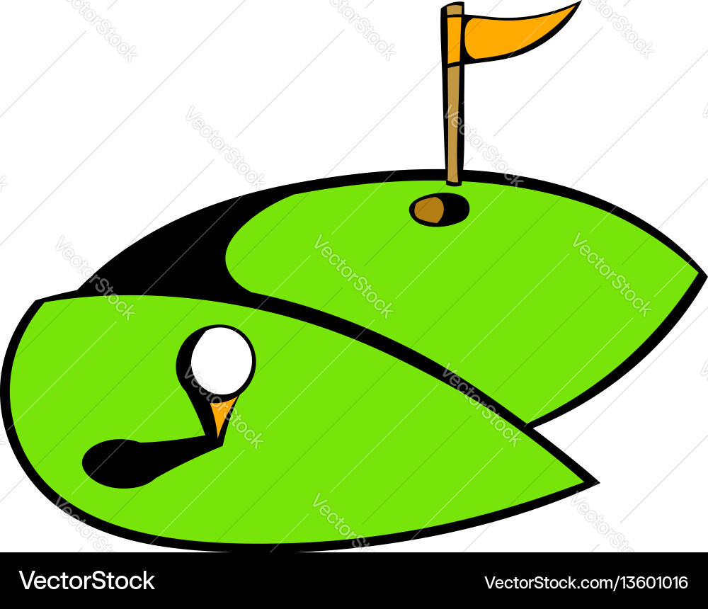 Golf course icon cartoon Royalty Free Vector Image