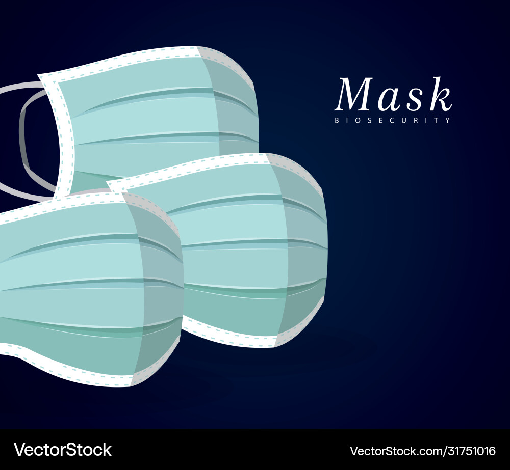 Medical blue masks design Royalty Free Vector Image