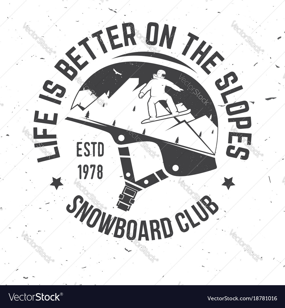 Snowboard club concept Royalty Free Vector Image
