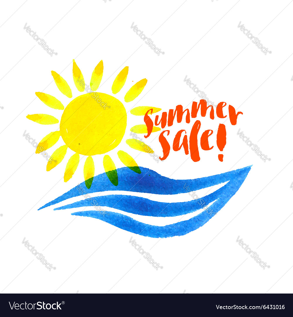 Sun wave ocean Royalty Free Vector Image - VectorStock