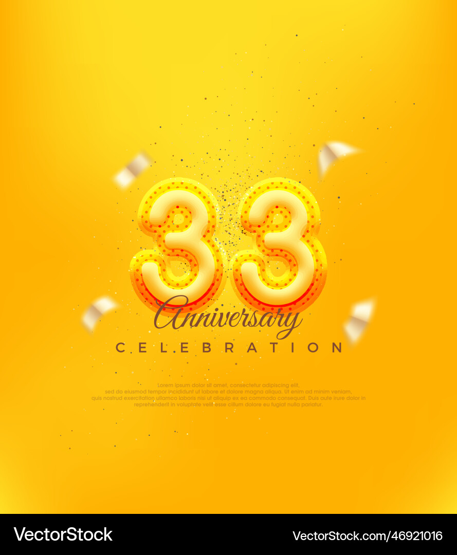 Unique number with yellow balloon premium Vector Image