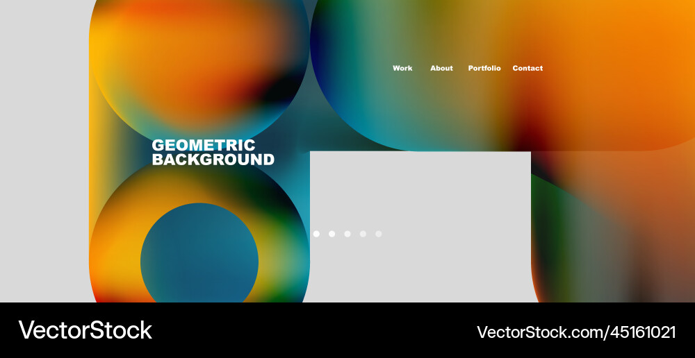 Abstract circles and round shapes landing page Vector Image