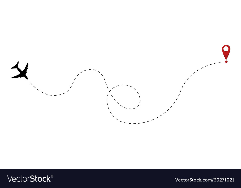 Airplane line path Royalty Free Vector Image - VectorStock