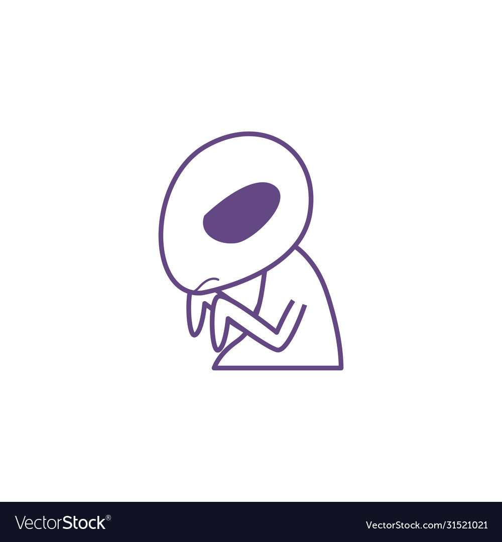 Alien creature character isolated icon Royalty Free Vector